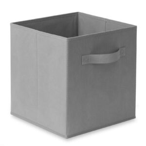 Casafield Set of 6 Collapsible Fabric Cube Storage Bins, Gray - 11" Foldable Cloth Baskets for Shelves, Cubby Organizers & More