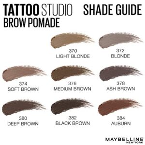 Maybelline TattooStudio Brow Pomade Long Lasting, Buildable, Eyebrow Makeup, Black Brown, 1 Count