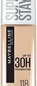 Maybelline Super Stay Full Coverage Liquid Foundation Active Wear Makeup, Up to 30Hr Wear, Transfer, Sweat & Water Resistant, Matte Finish, Light Beige, 1 Count