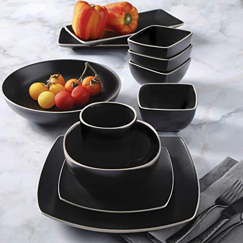 Gibson Soho Lounge Soho Lounge Dinnerware, (2) Platter Set, Matte Black