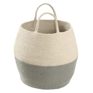 lorena canals basket zoco vintage blue-natural - 97% cotton, 3% other fibres - 1' 2" x Ø 1'