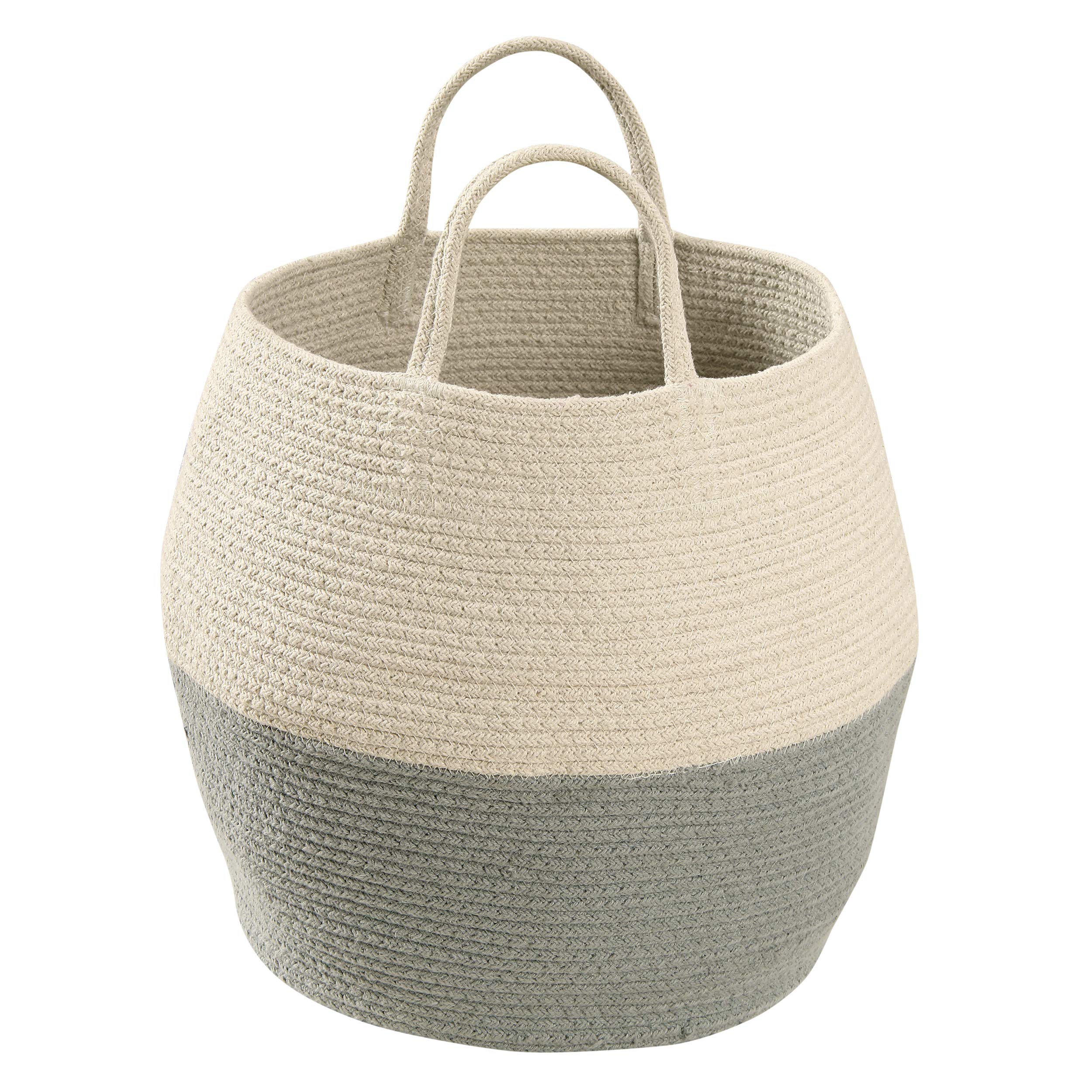 Lorena Canals Basket Zoco Vintage Blue-Natural - 97% Cotton, 3% Other Fibres - 1' 2" x Ø 1'