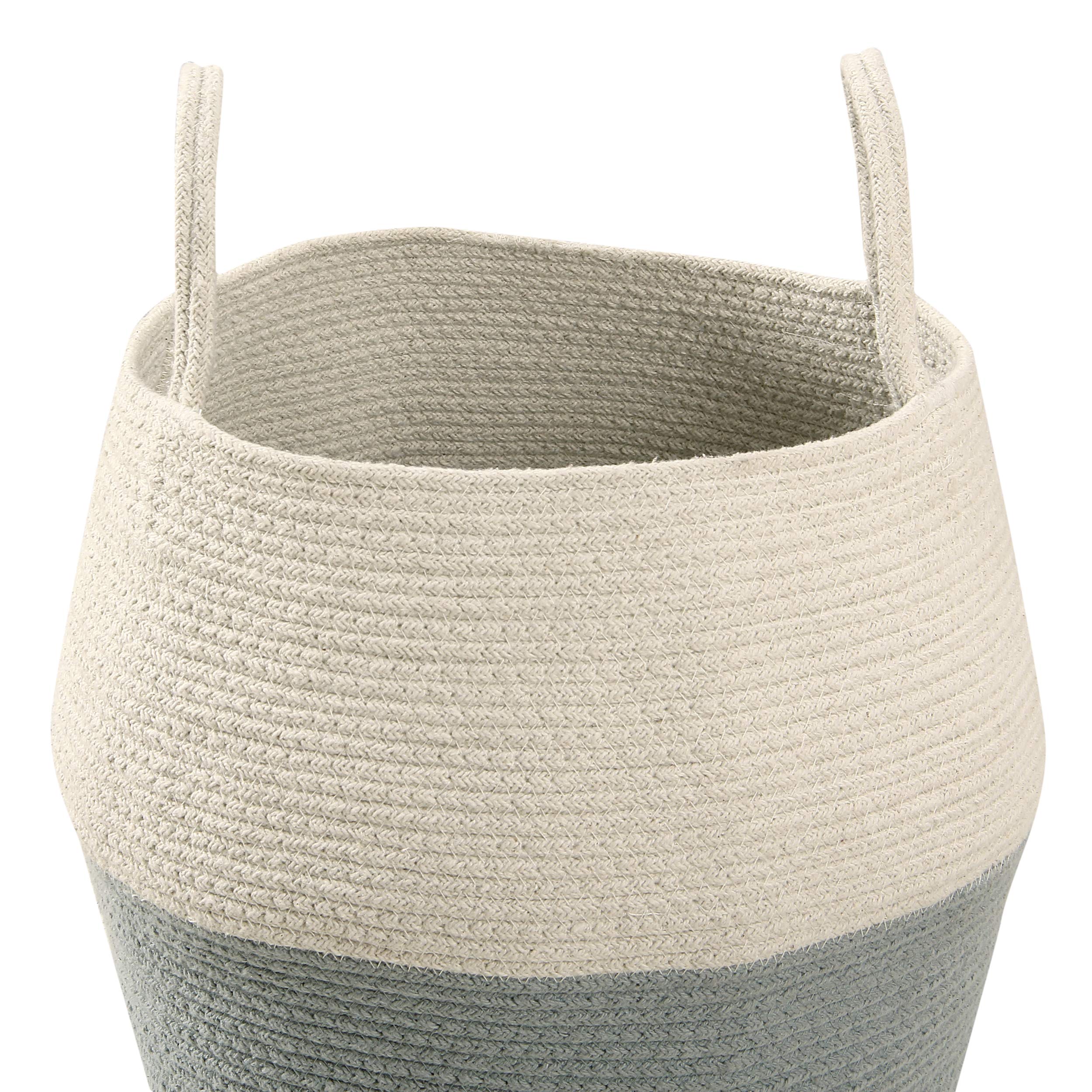 Lorena Canals Basket Zoco Vintage Blue-Natural - 97% Cotton, 3% Other Fibres - 1' 2" x Ø 1'