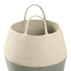 Lorena Canals Basket Zoco Vintage Blue-Natural - 97% Cotton, 3% Other Fibres - 1' 2" x Ø 1'