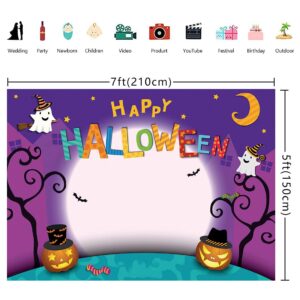 WOLADA 7x5FT Cartoon Halloween Photo Backdrop Pumpkin Moon Photography Backdrops Halloween Party Banner Trick or Treat Backdrop Halloween Decoration Kids Halloween Party Photography Backdrop 11131