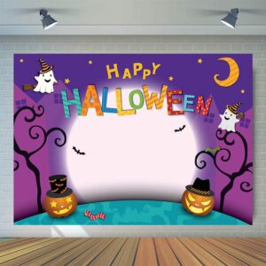 WOLADA 7x5FT Cartoon Halloween Photo Backdrop Pumpkin Moon Photography Backdrops Halloween Party Banner Trick or Treat Backdrop Halloween Decoration Kids Halloween Party Photography Backdrop 11131