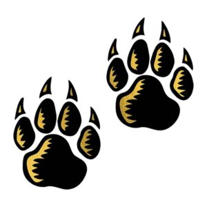 FashionTats Metallic Gold & Black Wolf Paw Prints Temporary Tattoos | Pack of 20 | Skin Safe | MADE IN THE USA | Removable