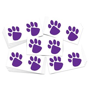 FashionTats Purple Paw Prints Temporary Tattoos | 20-Pack | Skin Safe | MADE IN THE USA | Removable