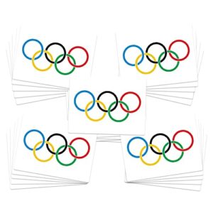 fashiontats small olympic rings temporary tattoos | 25 pack | skin safe | made in the usa | removable