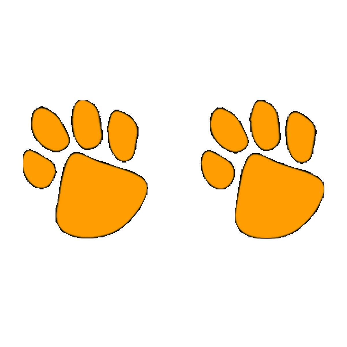 FashionTats Orange Paw Prints Temporary Tattoos | 20 Pack | Skin Safe | MADE IN THE USA | Removable