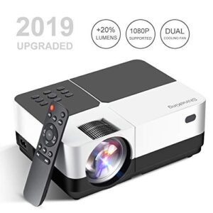 mini projector, baililai 2800 lumens led portable projector 180 inch support 1080p hd, video projector for home theater games and outdoor (compatible for ps4/laptop/xbox/sd/av/usb)