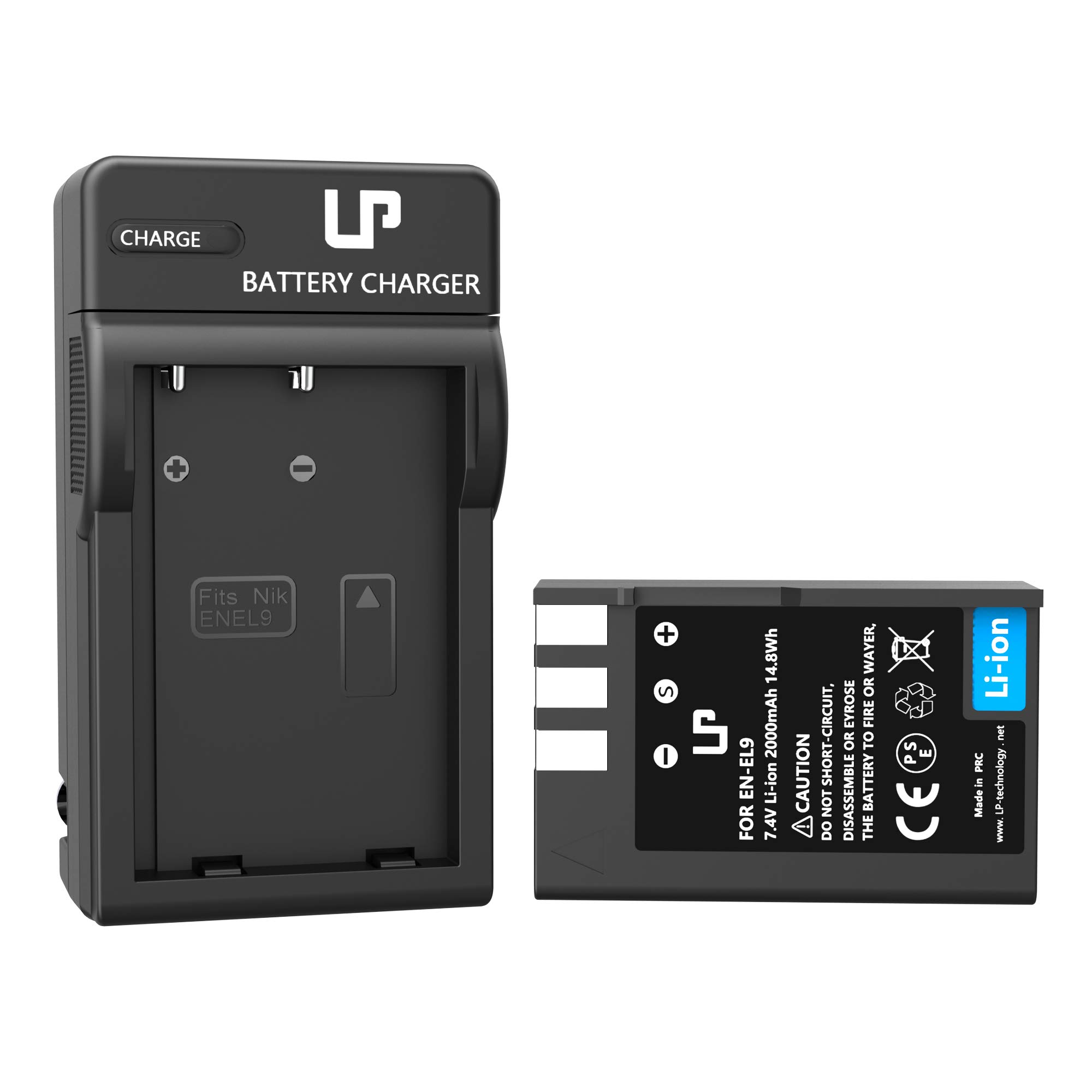 EN-EL9 EN EL9a Battery Charger Pack, LP Charger Pack Compatible with Nikon D40, D40X, D60, D3000, D5000 Cameras, Replacement for Nikon EN EL9, EN-EL9a & MH-23