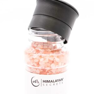 Himalayan Secrets Natural Pink Cooking Salt in Refillable Grinder - 8 oz Healthy Unrefined Coarse Salt Packed with Minerals - Kosher Certified