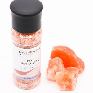 Himalayan Secrets Natural Pink Cooking Salt in Refillable Grinder - 8 oz Healthy Unrefined Coarse Salt Packed with Minerals - Kosher Certified