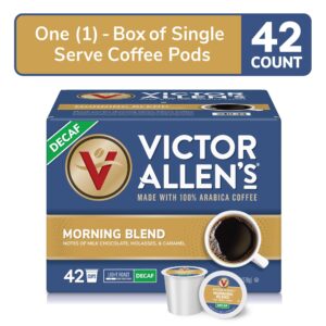 Victor Allen's Coffee Decaf Morning Blend, Light Roast, 42 Count, Single Serve Coffee Pods for Keurig K-Cup Brewers