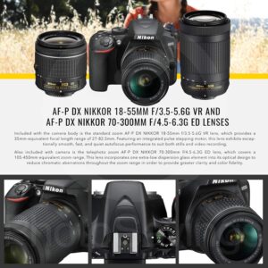 Nikon D3500 DSLR Camera with 18-55mm and 70-300mm Lenses + 32GB Card, Tripod, Flash, and Bundle