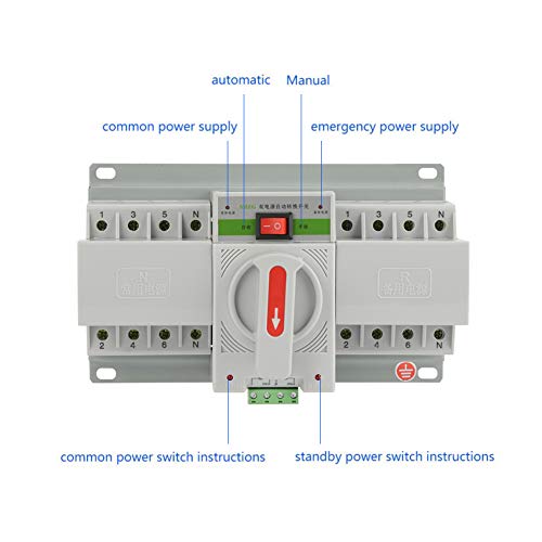 220V 63A Automatic Transfer Switch, Mini Intelligent Dual Electronic Power Circuit Breaker (4P)