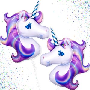 katchon, huge purple unicorn balloons - 43 inch, unicorn head balloon | unicorn mylar balloons for unicorn party decorations | purple unicorn birthday decorations for girls | unicorn party supplies