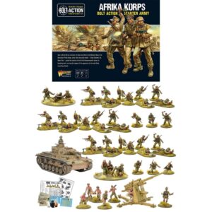 bolt action afrika korps german grenadiers western desert starter army pack 1:56 wwii military wargaming plastic model kits