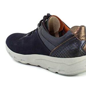 Rockport Womens Lets Walk W Ubal Blue Nubuck Sneaker - 8 M