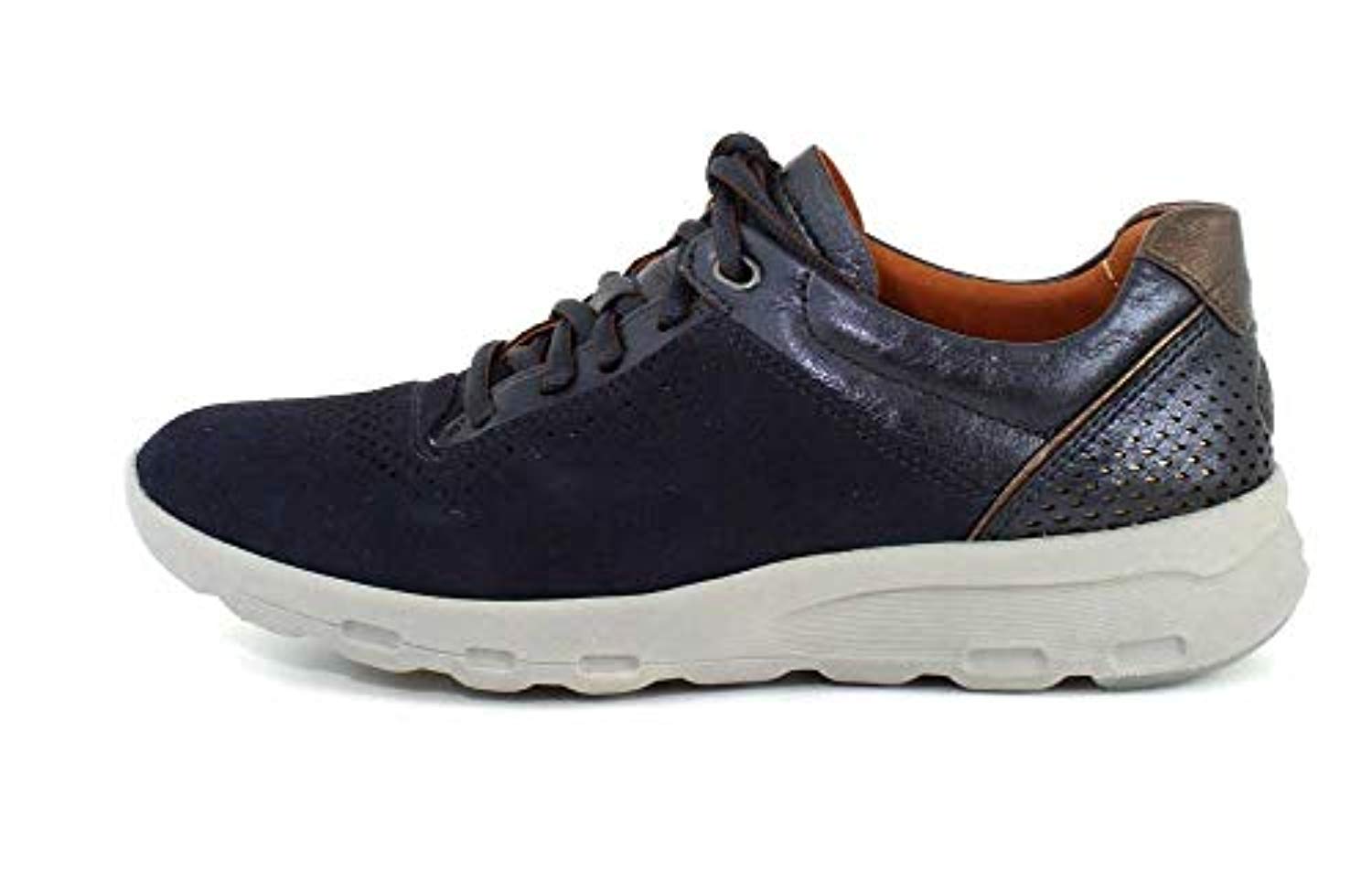 Rockport Womens Lets Walk W Ubal Blue Nubuck Sneaker - 8 M