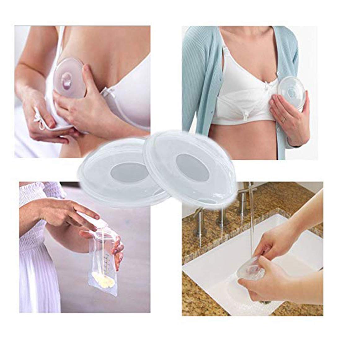 Breast Shells, Milk Saver, Nursing Cups, Nursing Moms to Ease Nipple Pain, BPA-Free and Reusable, Collect Breast Milk Leak (2 Pack)