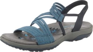 skechers women's reggae slim-skech appeal-z-gore slingback sandal, navy, 9 m us