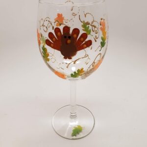 Thanksgiving Turkey Wine Glass Great addition to your fall decor