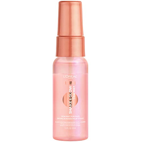 L’Oréal Paris Makeup LUMI Shake and Glow Dew Mist, Hydrating and Soothing Face Mist, Prep and Set Makeup, Energizes Skin with a Healthy Boost of Hydration, Natural Finish, 1 fl; oz.