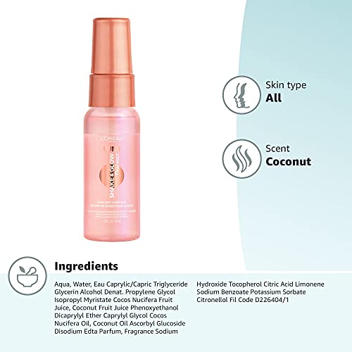 L’Oréal Paris Makeup LUMI Shake and Glow Dew Mist, Hydrating and Soothing Face Mist, Prep and Set Makeup, Energizes Skin with a Healthy Boost of Hydration, Natural Finish, 1 fl; oz.