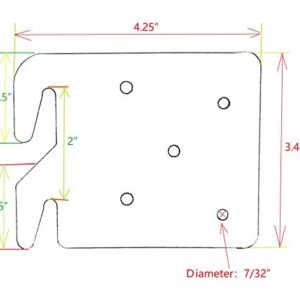 Yongle Store Wood Bed Rail Hook Plates,Pack of 4,for Wooden Bed,Wooden Headboard,Footboard Frame,Claw it On Intended Replacement (5 Hole Design)