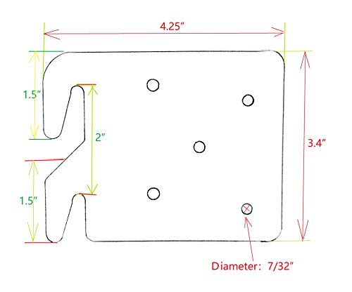 Yongle Store Wood Bed Rail Hook Plates,Pack of 4,for Wooden Bed,Wooden Headboard,Footboard Frame,Claw it On Intended Replacement (5 Hole Design)