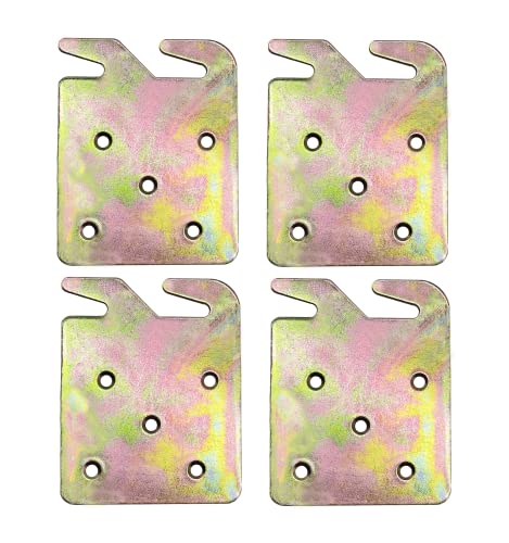 Yongle Store Wood Bed Rail Hook Plates,Pack of 4,for Wooden Bed,Wooden Headboard,Footboard Frame,Claw it On Intended Replacement (5 Hole Design)