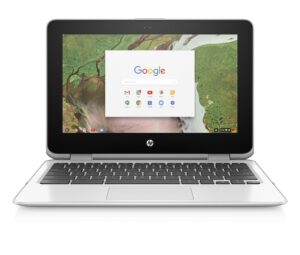 hp chromebook x360 11-inch -laptop -with 360-degree -hinge, intel celeron n3350 -processor, 4 gb -ram, 32 gb emmc storage, chrome os (11-ae110nr, snow white)