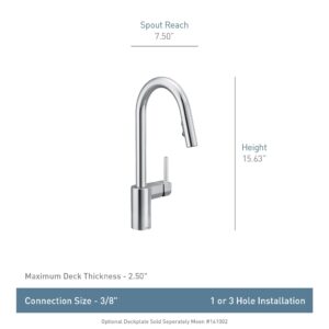 Moen Align Brushed Gold One-Handle Modern Kitchen Pulldown Faucet with Reflex Docking System and Power Clean Spray Technology, 7565BG