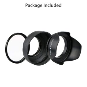 EEEkit 58mm Hard Lens Hood + 58mm Soft Lens Hood + 58mm UV Filter Lens Kit for Canon Rebel T7i T6S T6i T6 T5i T5 T4i T3i T3 T2i T1i XT XTi XSi SL1