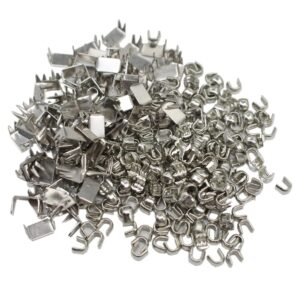 yahoga 300 pcs #5 silver metal zipper bottom stops top stops for zipper repair (silver)