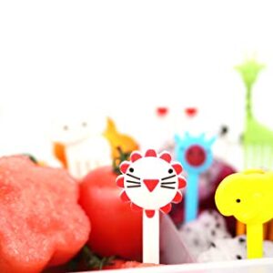 40PCS Animal Fruit Food Picks, Bento Box Picks, Mini Cartoon Animal Food Toothpicks, Lunch Bento Forks Picks for Kids