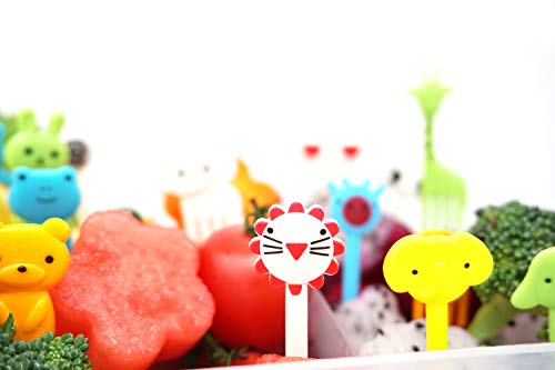 40PCS Animal Fruit Food Picks, Bento Box Picks, Mini Cartoon Animal Food Toothpicks, Lunch Bento Forks Picks for Kids