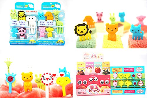 40PCS Animal Fruit Food Picks, Bento Box Picks, Mini Cartoon Animal Food Toothpicks, Lunch Bento Forks Picks for Kids