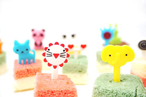 40PCS Animal Fruit Food Picks, Bento Box Picks, Mini Cartoon Animal Food Toothpicks, Lunch Bento Forks Picks for Kids