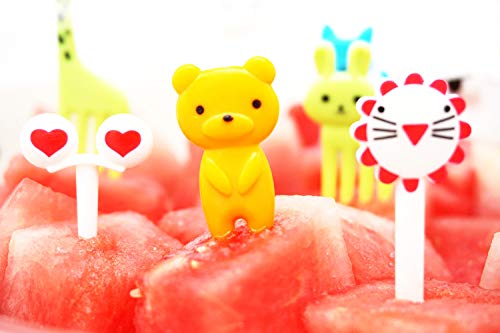 40PCS Animal Fruit Food Picks, Bento Box Picks, Mini Cartoon Animal Food Toothpicks, Lunch Bento Forks Picks for Kids