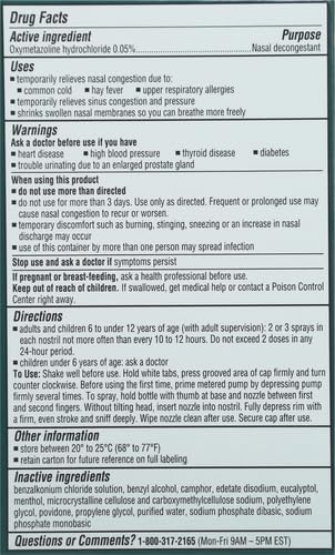 Afrin No Drip Severe Congestion Maximum Strength Nasal Spray - 12 Hour Nasal Spray Relief for Nose Congestion, Nasal Swelling, and Allergies - 2 x 0.5 Fl Oz Bottles - Pack of 1