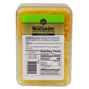 Wild Garden 100% Pure Raw Gourmet Honeycomb, 100% All-Natural, No Additives, No Preservatives, Fresh From The Farm! 7.05 oz Pack of 1