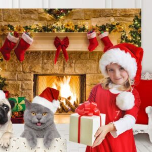 SJOLOON 7x5ft Christmas Photography Backdrops Child Christmas Fireplace Decoration Background for Photo Studio (11209)