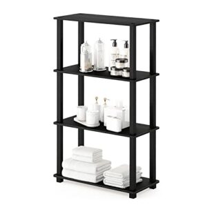 Furinno Turn-N-Tube 4-Tier Multipurpose Shelf Display Rack, Square Tube, Americano/Black