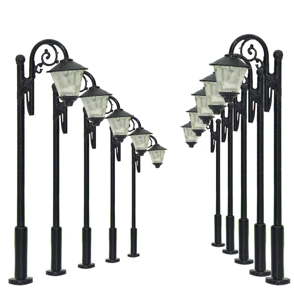 LYM36 10pcs Model Railway Train Lamp Post Street Lights 5.2cm 2.05inch TT N Scale LEDs New