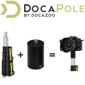 DOCAZOO, 24 Foot Camera Pole – 6-24 ft Extension Pole + Camera Adapter for GoPro, Camera or Video Camera | Provides up to 30 Feet of Reach | Painters Pole Camera Adapter