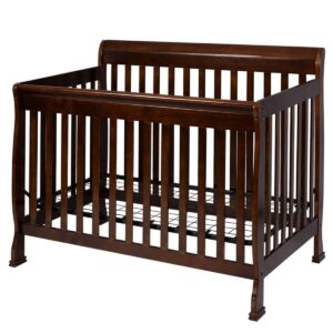 Costzon Baby Convertible Crib, Solid Wood Construction Toddler Nursery Bed (Dark Chocolate) , 53.5"(L) X 32"(W) X 41"(H)