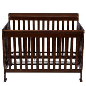 Costzon Baby Convertible Crib, Solid Wood Construction Toddler Nursery Bed (Dark Chocolate) , 53.5"(L) X 32"(W) X 41"(H)